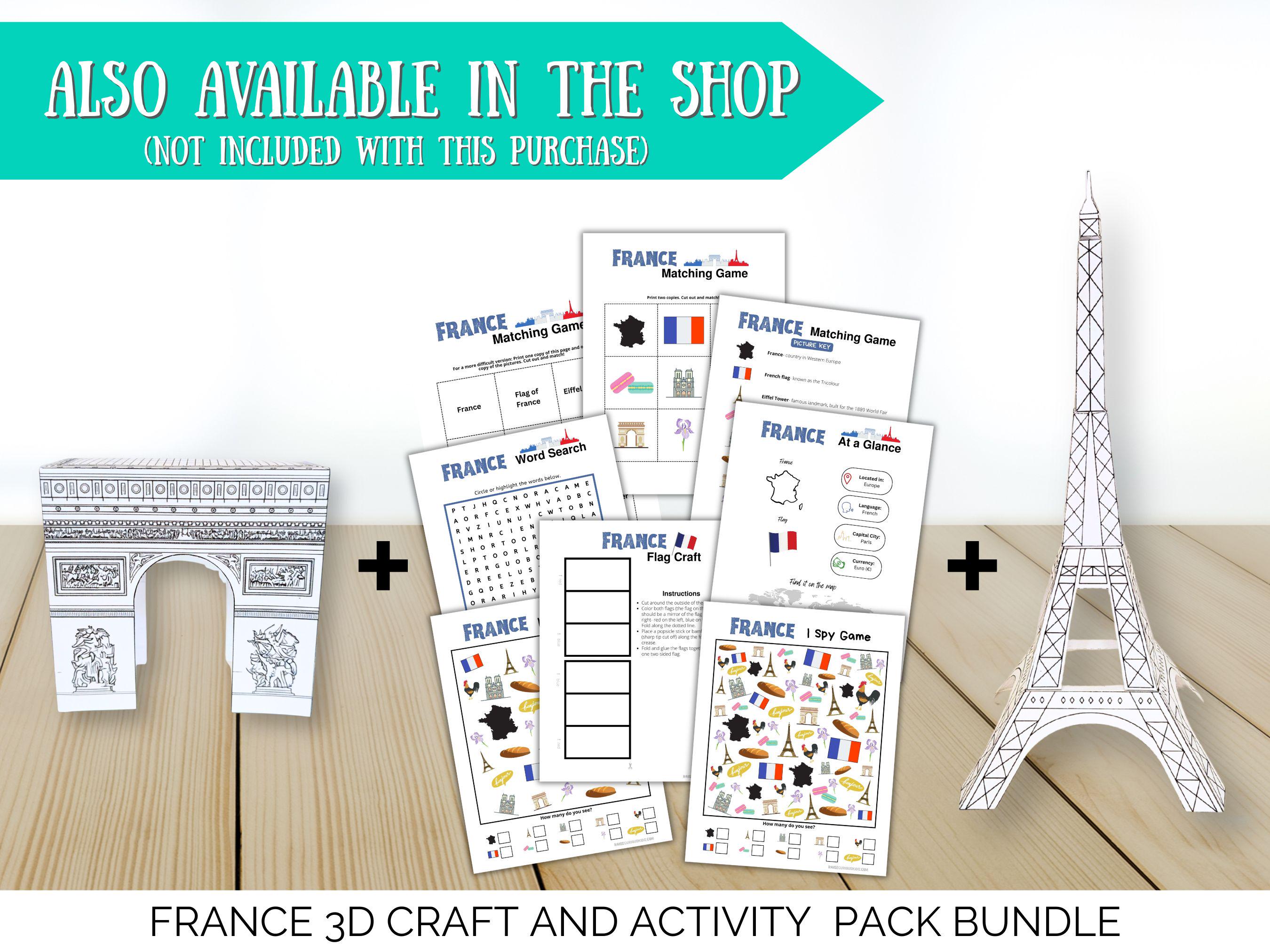 Eiffel Tower 3D Craft, France Craft for Kids, Around the World Learning ...