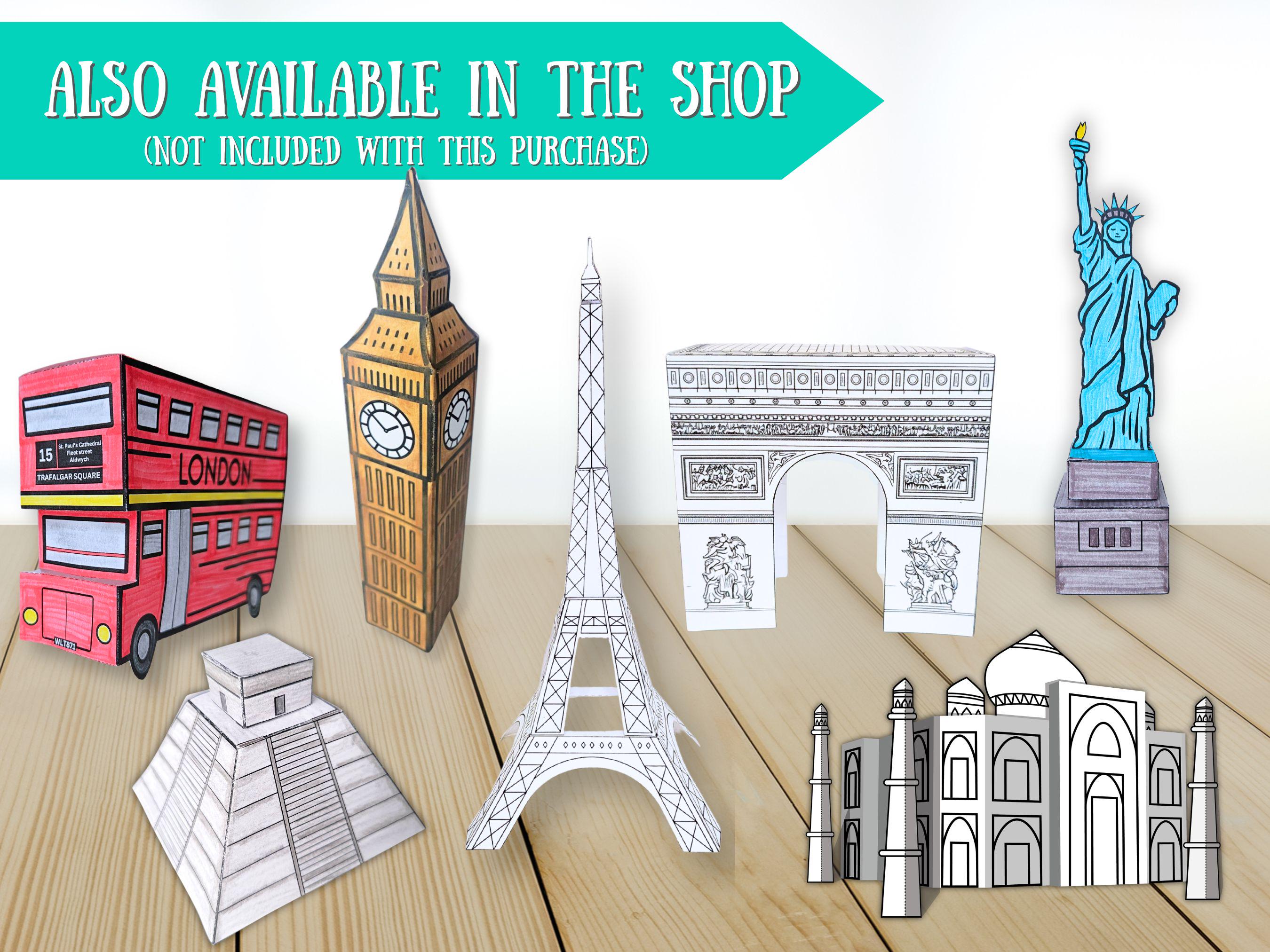 Leaning Tower of Pisa 3D Craft Template- Italy Crafts for Kids- Around ...