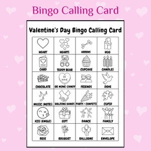 Valentine's Day Bingo Coloring Cards, 30 Unique Cards (digital Download ...