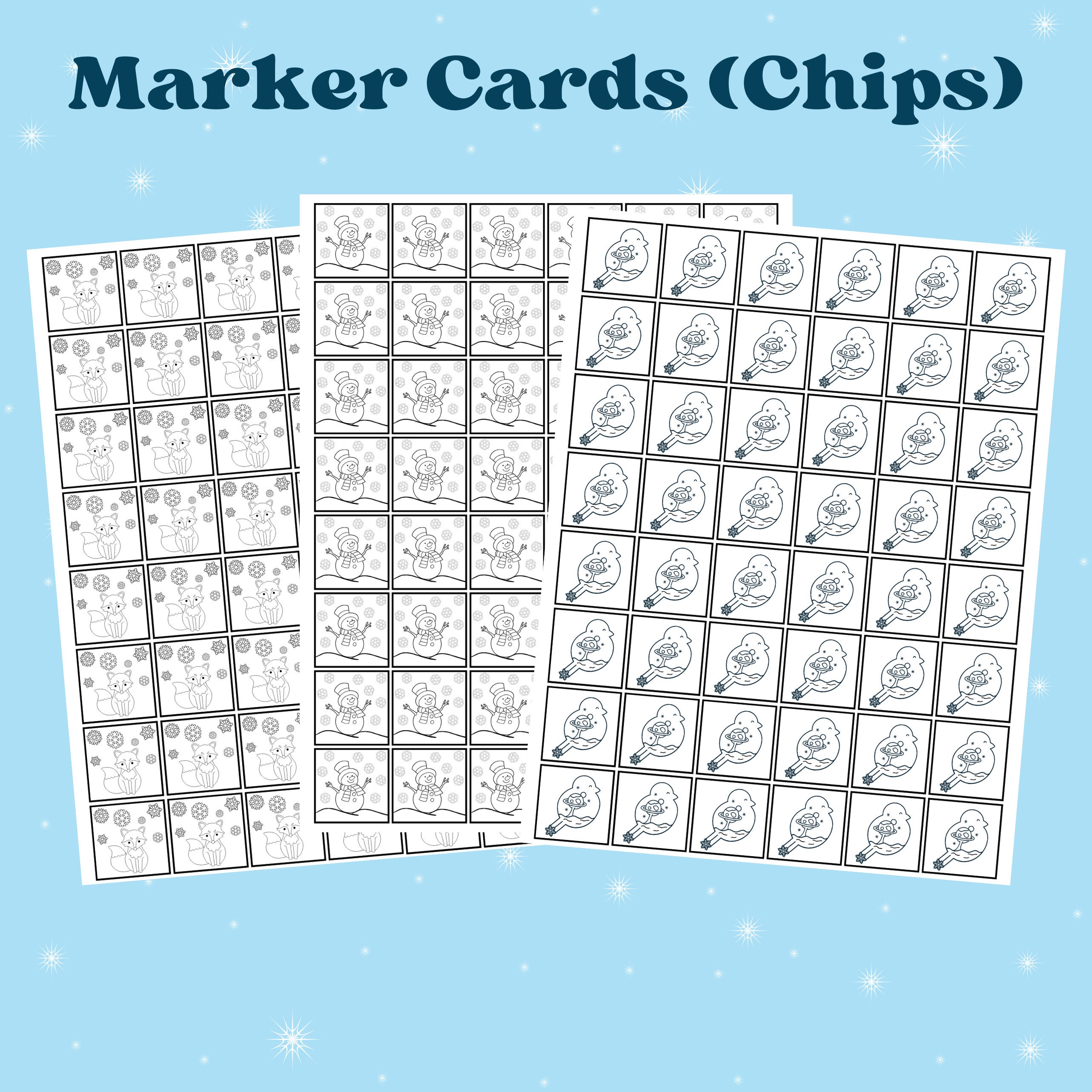 Winter Bingo Coloring Pages, 30 Unique Bingo Game Cards to Color In ...