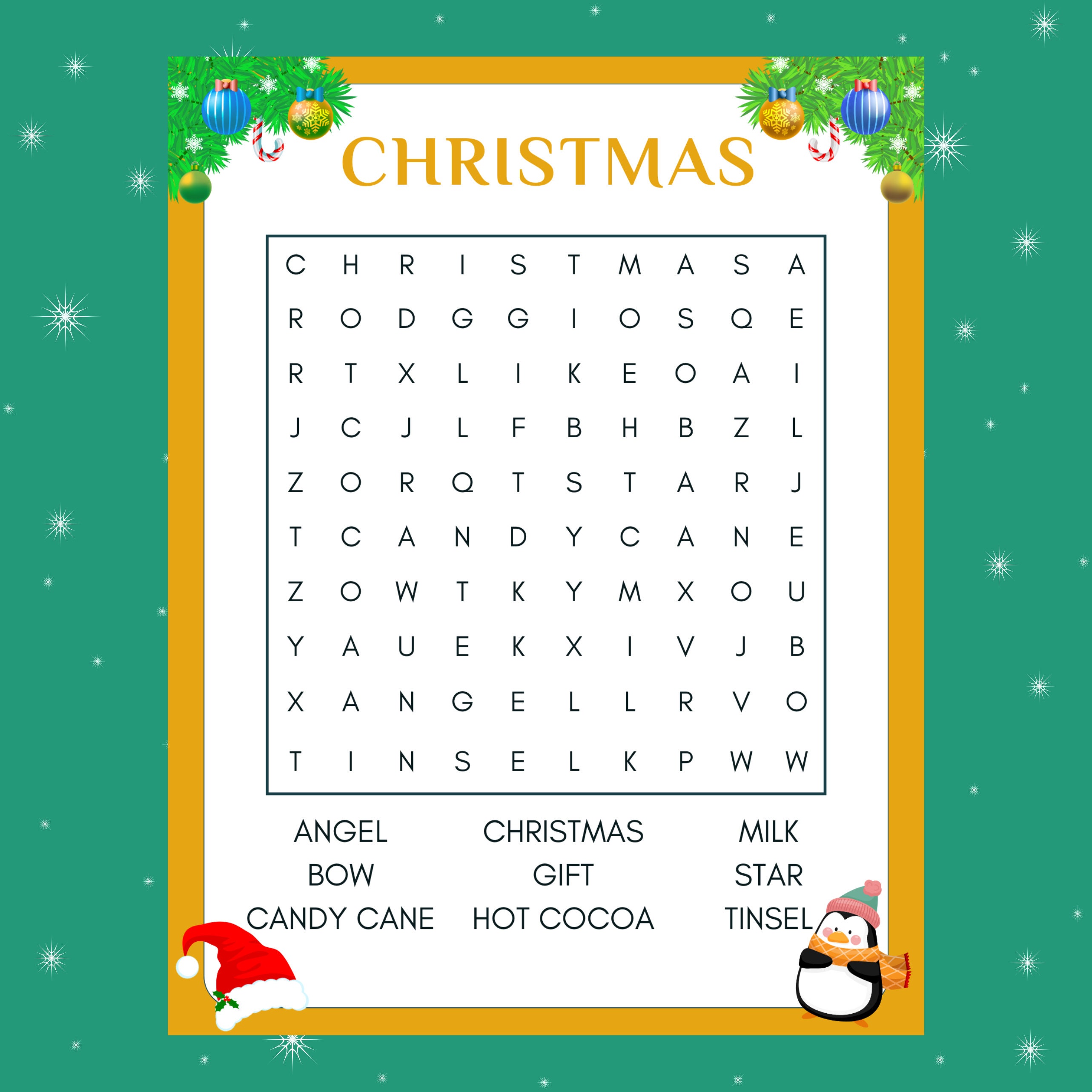 Christmas Word Search Bundle 1, Printable Digital Download for the ...