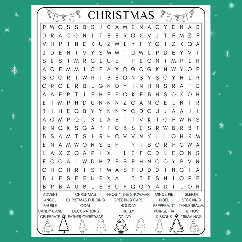 Christmas and Winter Word Search Puzzle Bundle to Color - Etsy