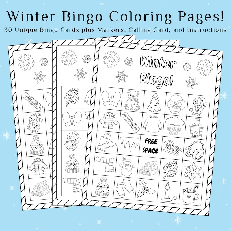 Bingo Card Coloring Page - Etsy