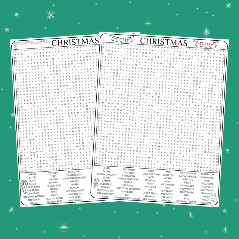 Christmas and Winter Word Search Puzzle Bundle to Color - Etsy