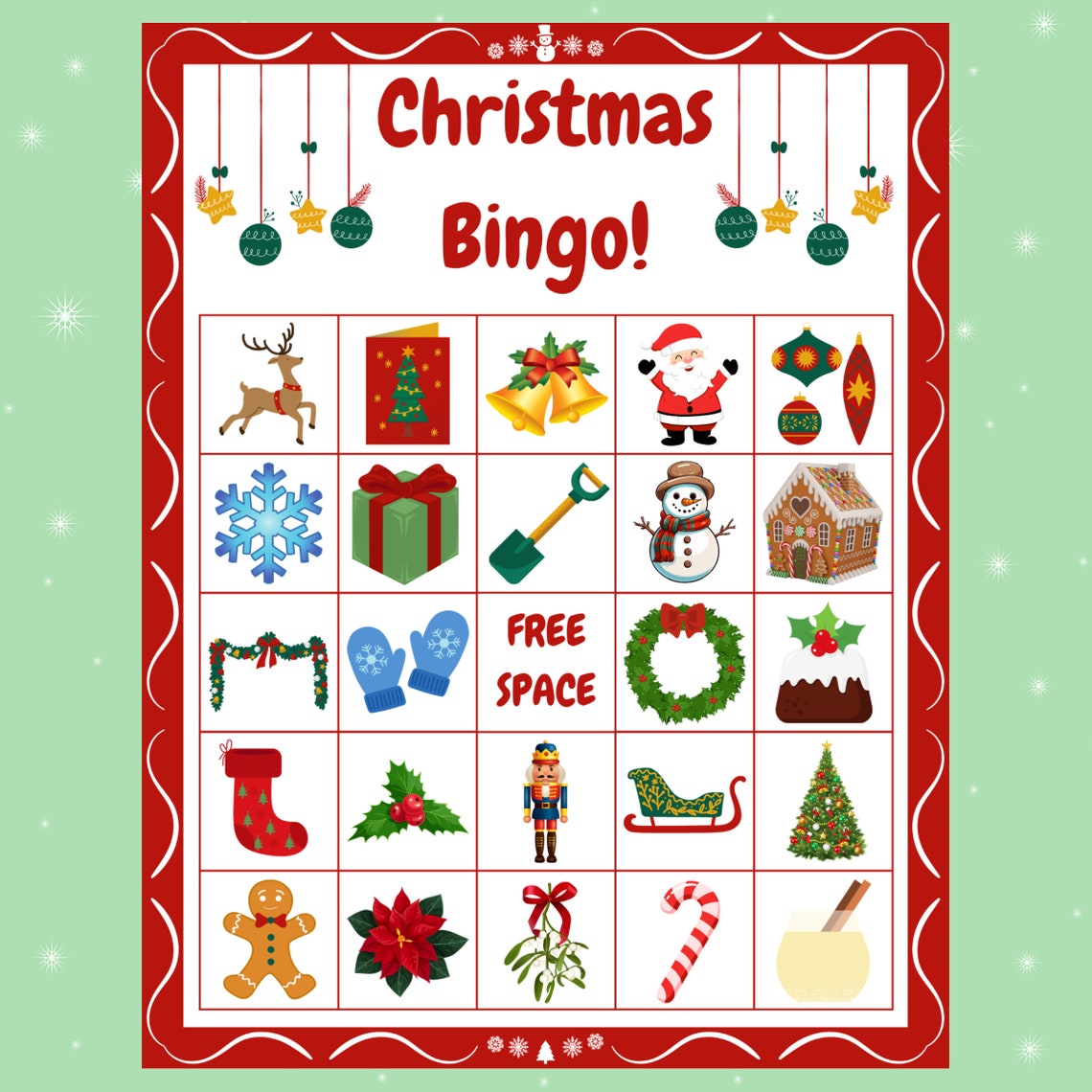 Christmas Bingo, 30 Printable Bingo Cards, Christmas Games for Family ...