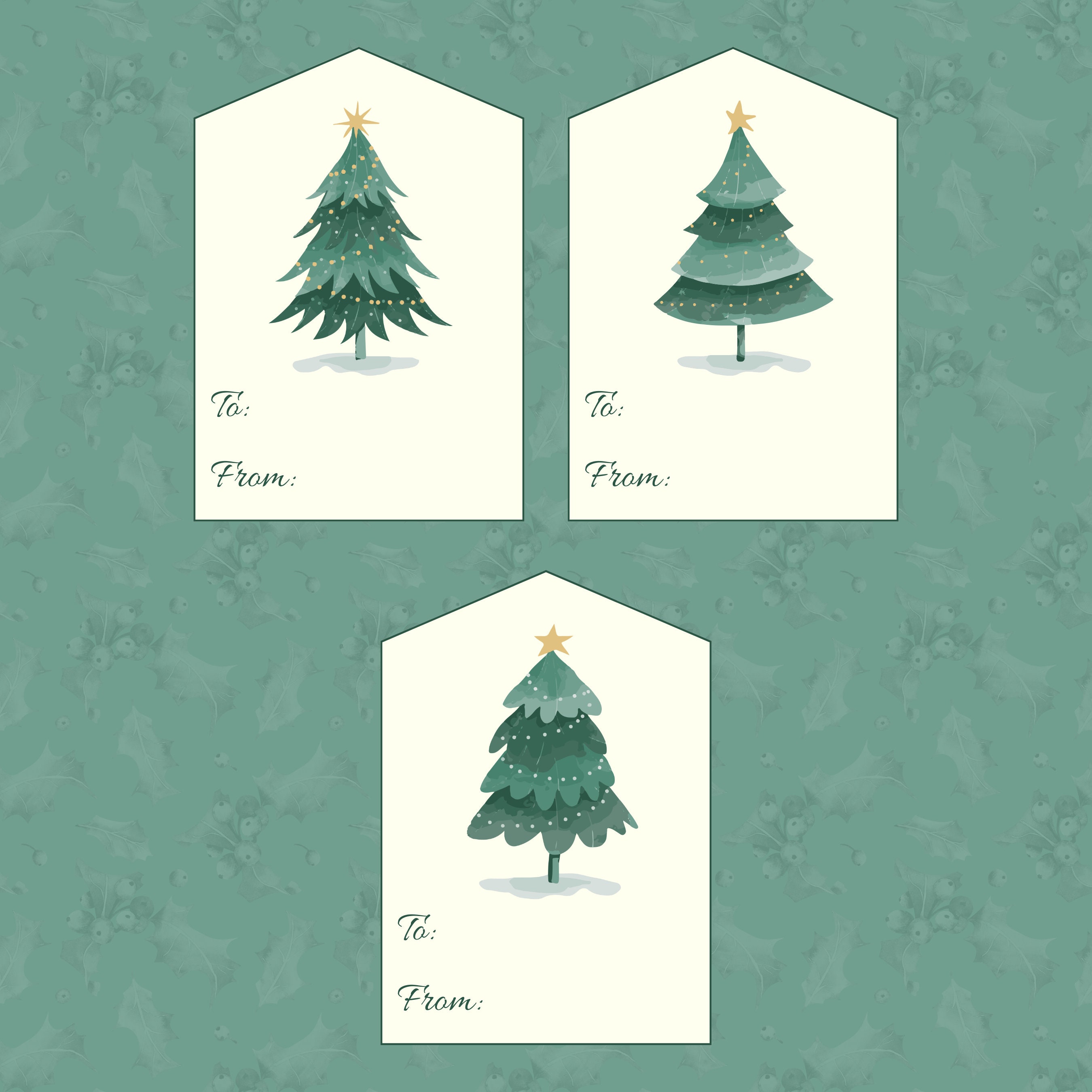 Simple Merry Christmas Gift Tags - Printable Minimalist Present Labels ...