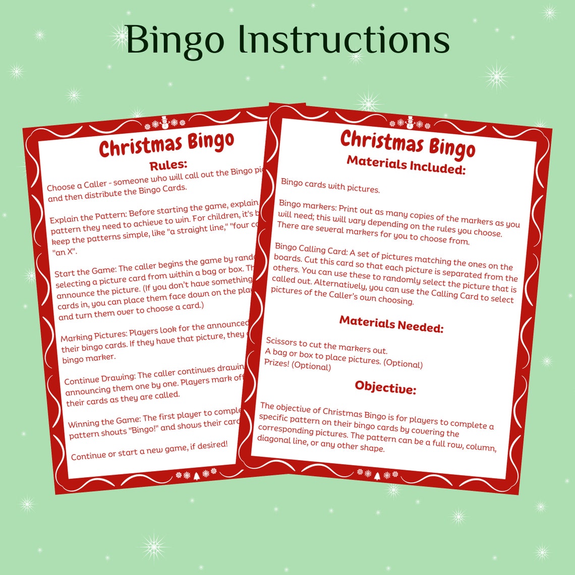 Christmas Bingo, 30 Printable Bingo Cards, Christmas Games for Family ...