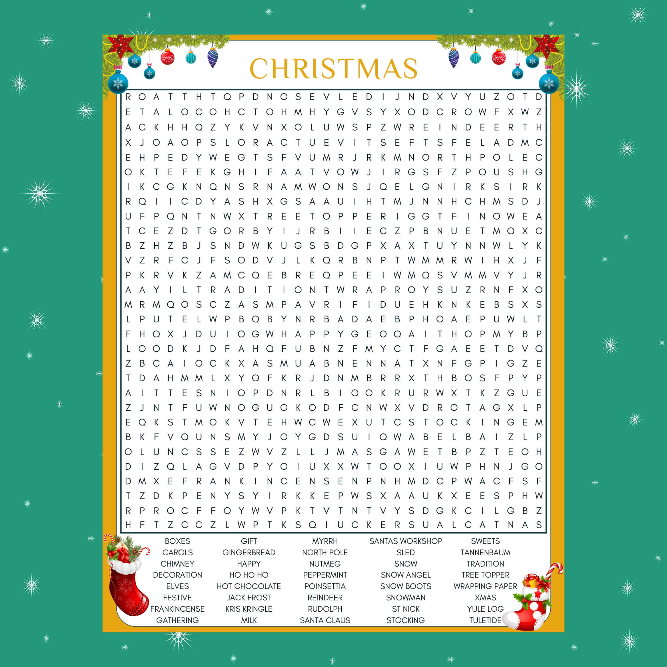 Christmas Word Search Bundle 1, Printable Digital Download for the ...