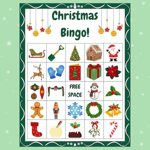 Christmas Bingo, 30 Printable Bingo Cards, Christmas Games for Family ...