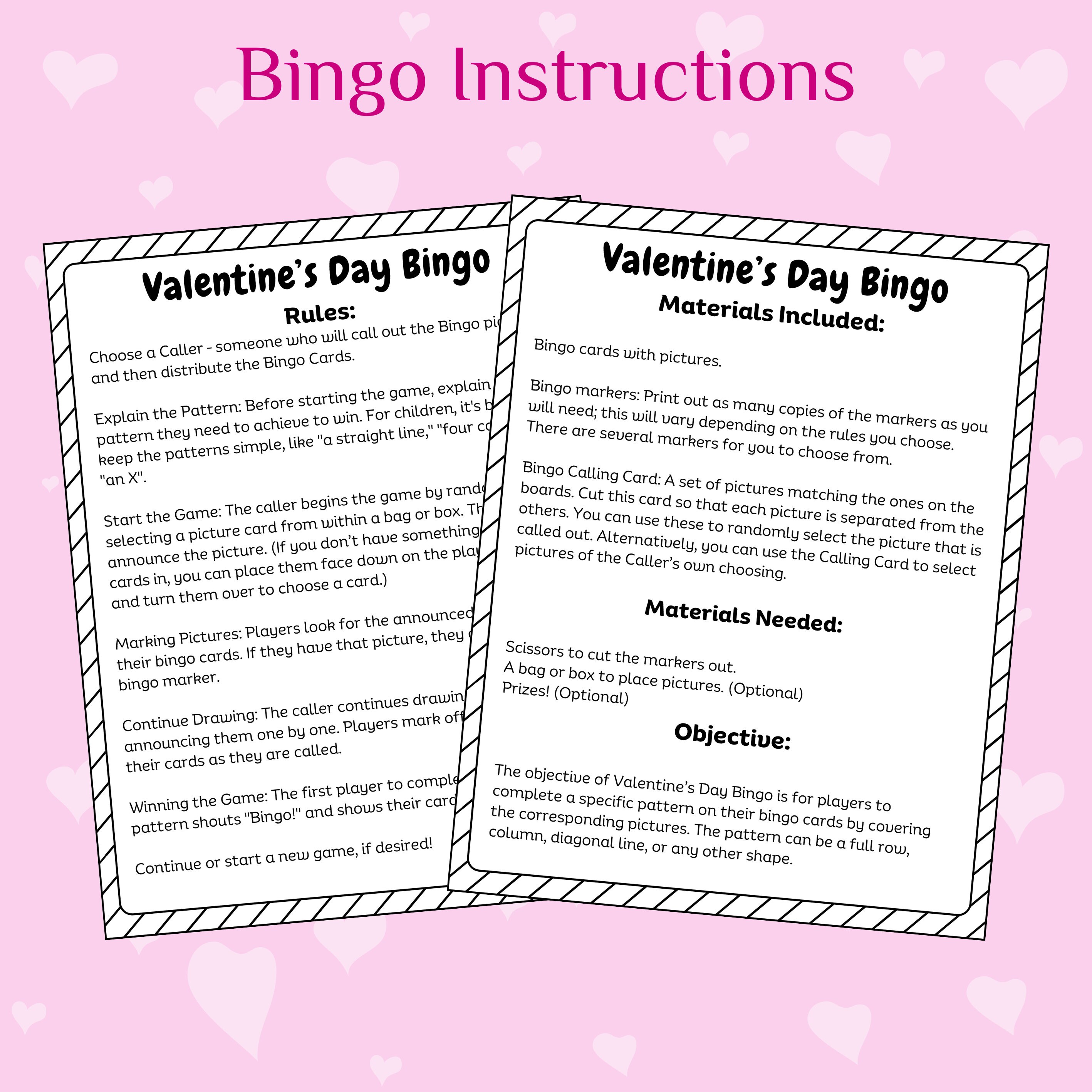 Valentine's Day Bingo Coloring Cards, 30 Unique Cards (digital Download ...