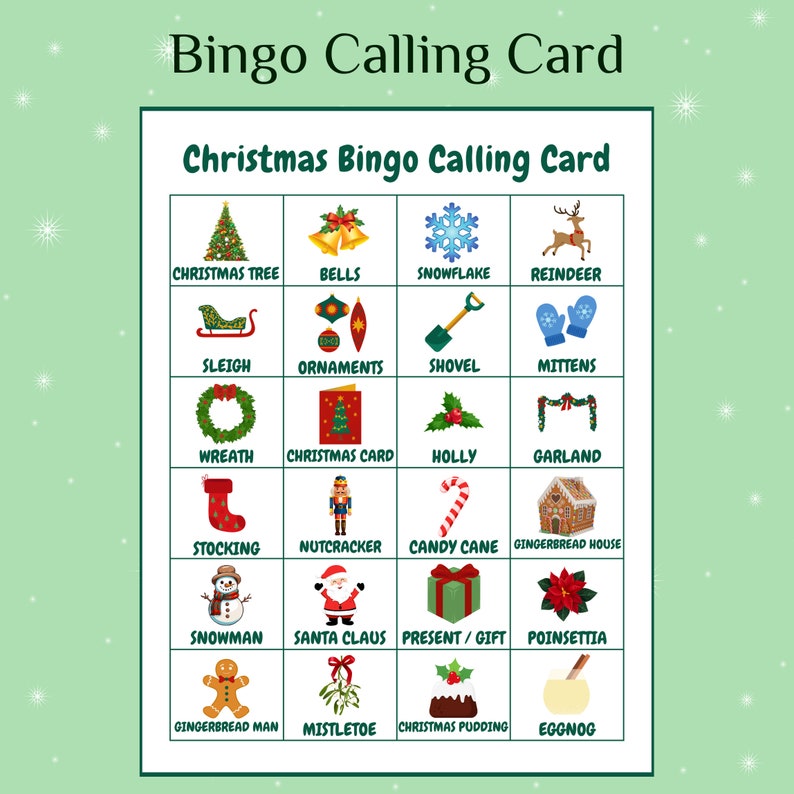 Christmas Bingo, 30 Printable Bingo Cards, Christmas Games for Family ...