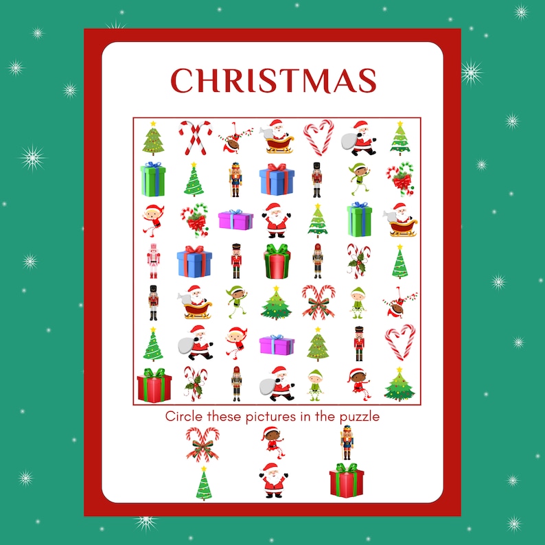 Christmas Word Search Bundle 1, Printable Digital Download for the ...