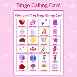 Valentine's Day Bingo Game, 30 Printable Cards, Valentines Day Game for ...