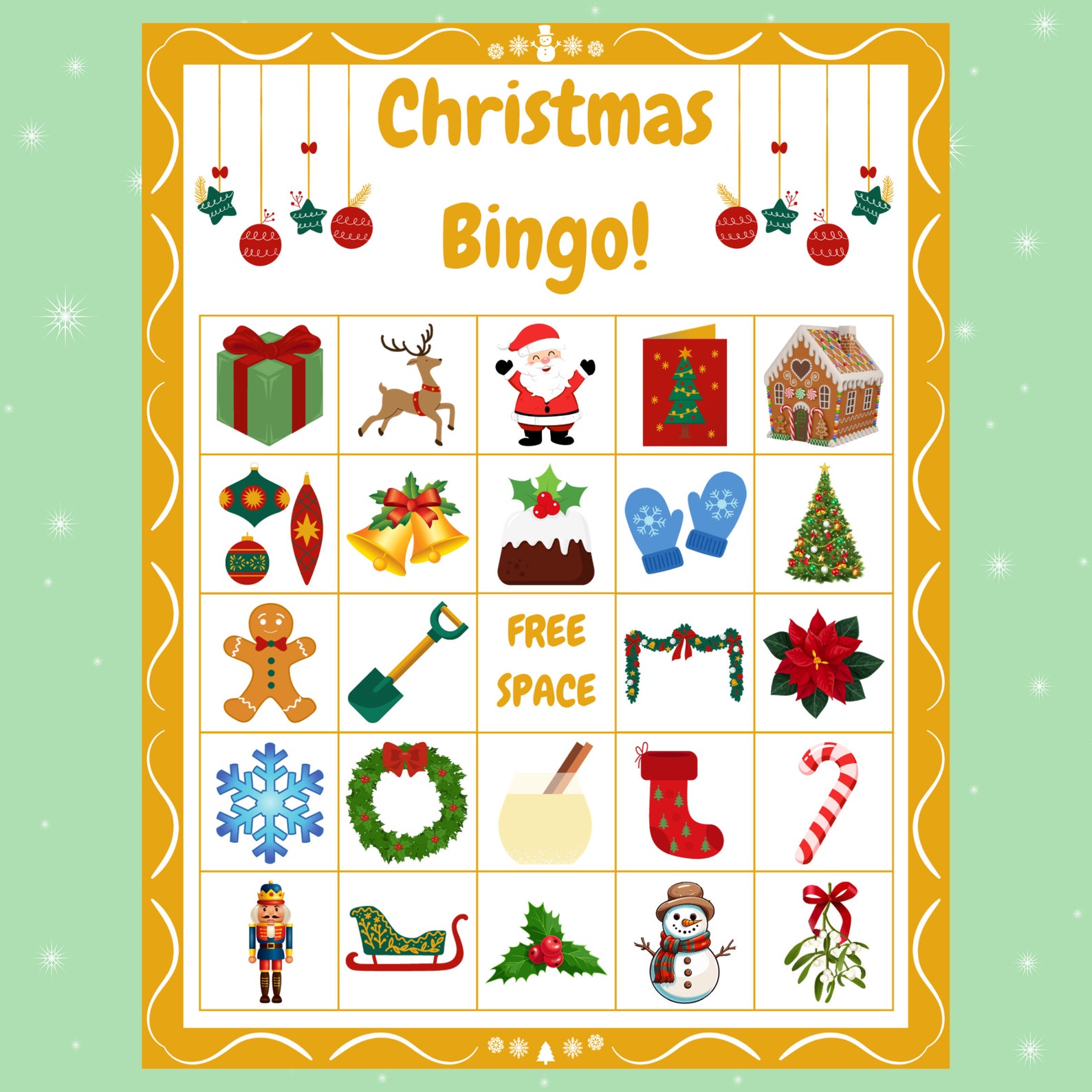Christmas Bingo, 30 Printable Bingo Cards, Christmas Games for Family ...