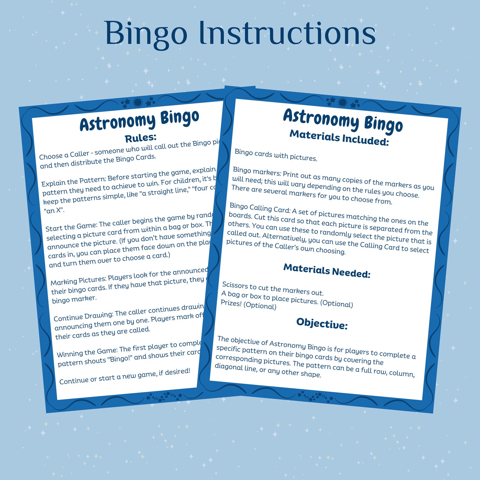 Astronomy Bingo Game, Outer Space Educational Bingo for Family, Friends ...