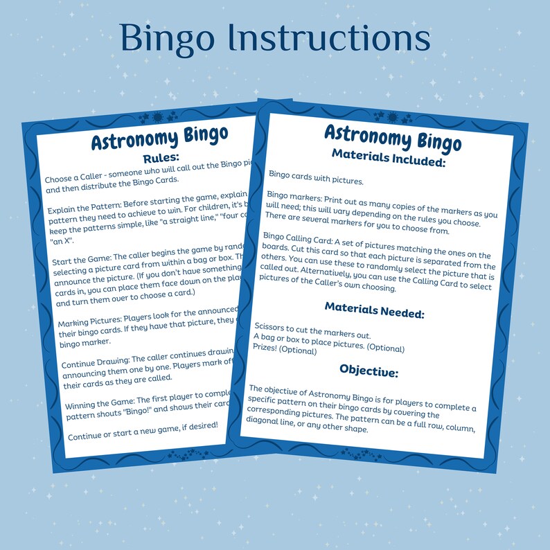 Astronomy Bingo Game, Outer Space Educational Bingo for Family, Friends ...