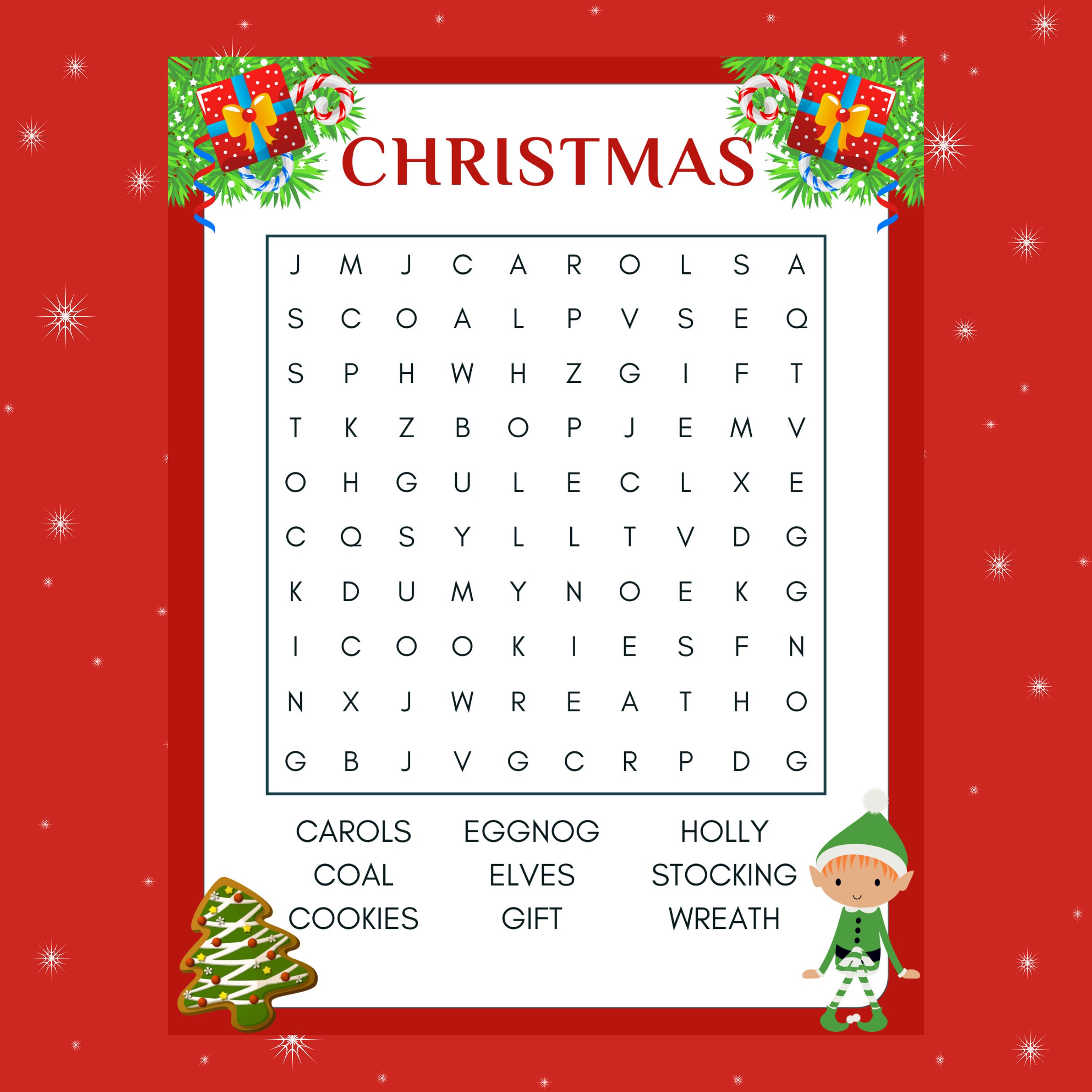Christmas Word Search Bundle 2, Printable Digital Download for the ...