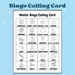 Winter Bingo Coloring Pages, 30 Unique Bingo Game Cards to Color In ...