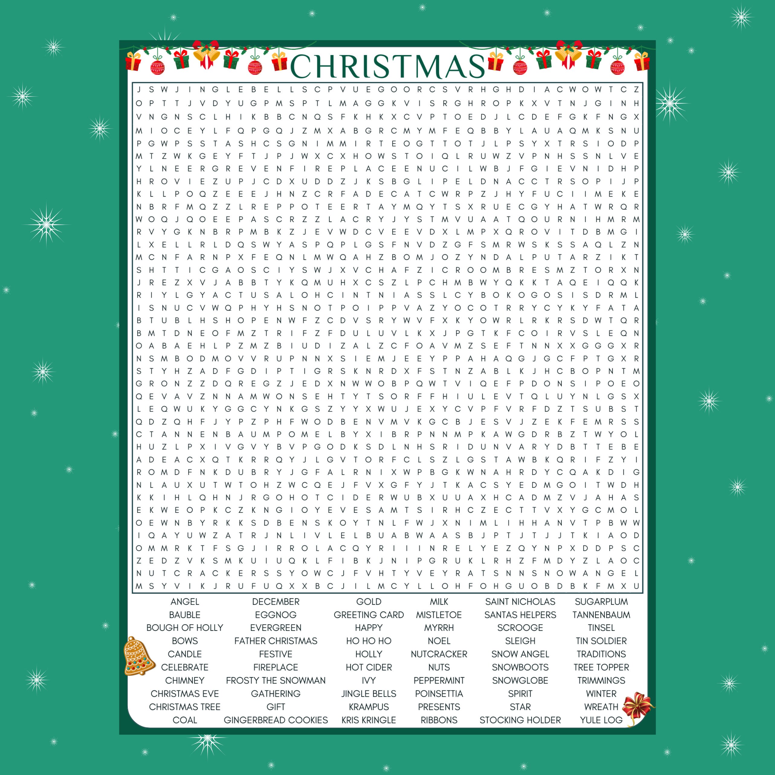 Christmas Word Search Puzzle Bundle, Printable Holiday Activity ...
