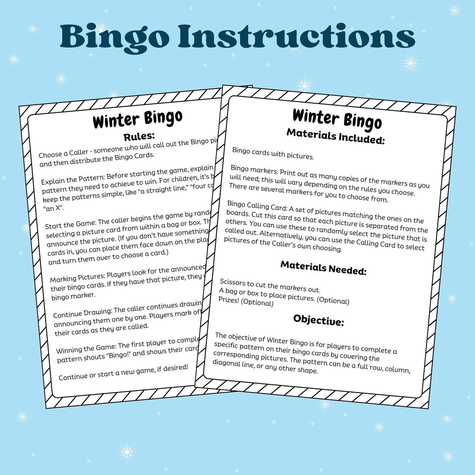 Winter Bingo Coloring Pages, 30 Unique Bingo Game Cards to Color In ...