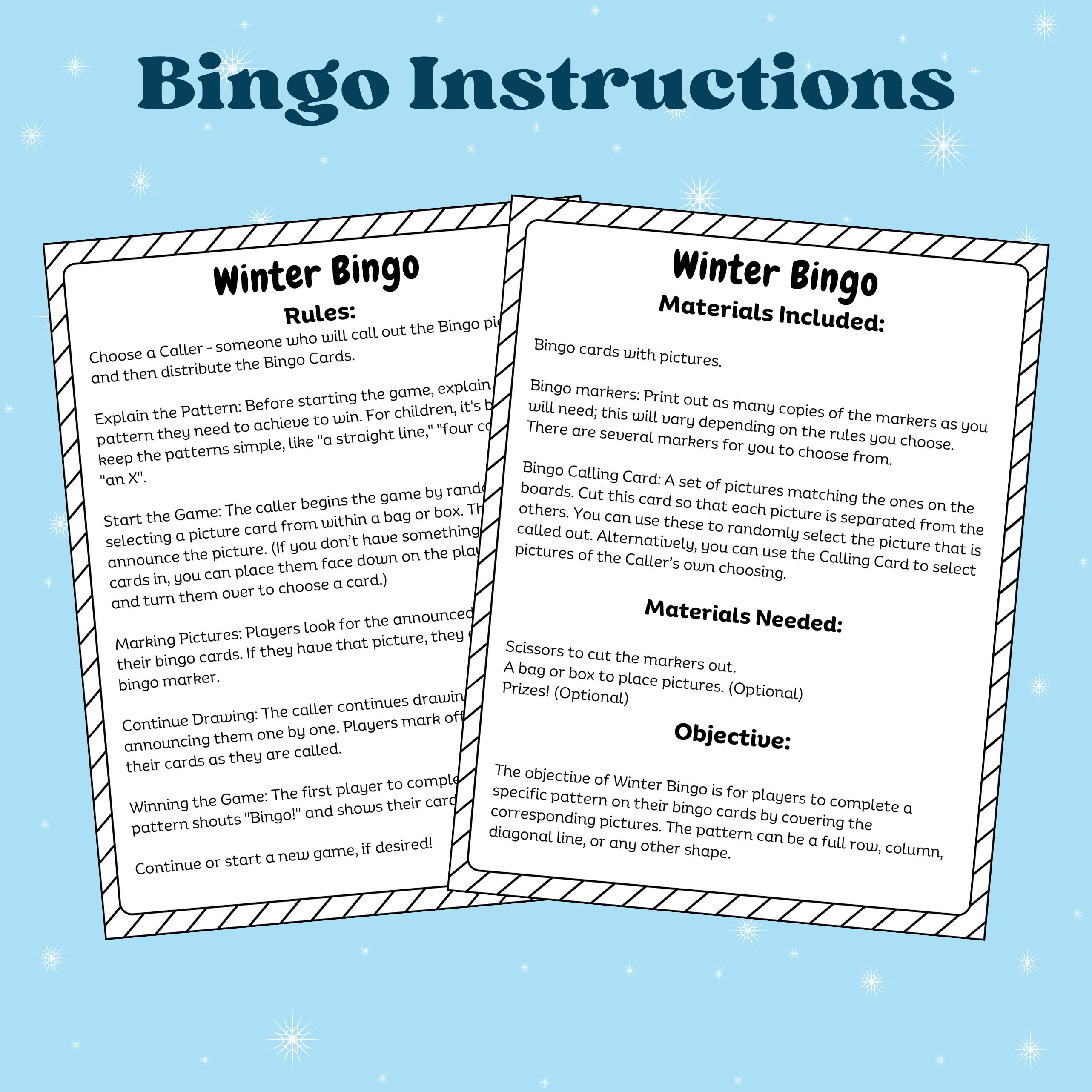 Winter Bingo Coloring Pages, 30 Unique Bingo Game Cards to Color In ...