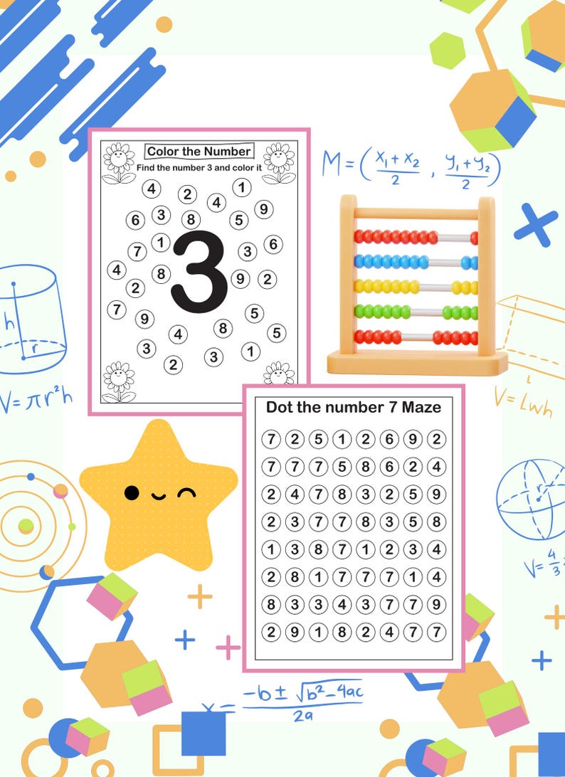 Kindergarten Math Activity Book, Ages 3-6 (digital Download) - Etsy