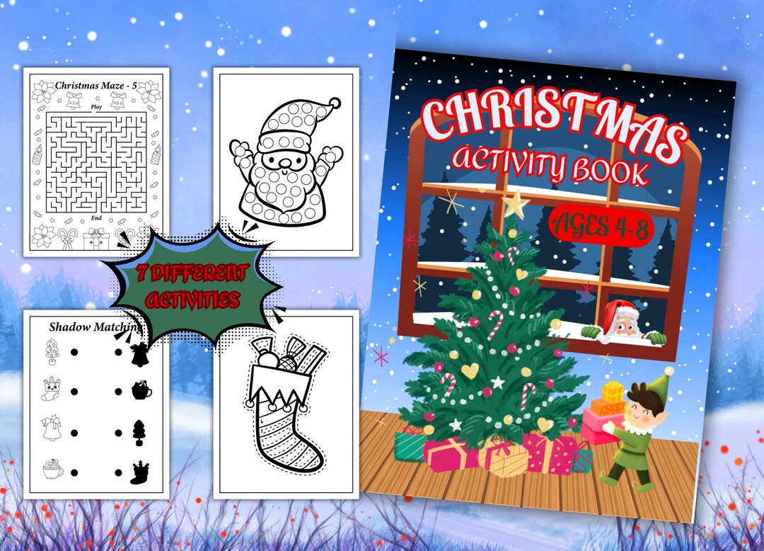 Christmas Activity Book for Kids. Including Dot-to-dot, Mazes, Coloring ...