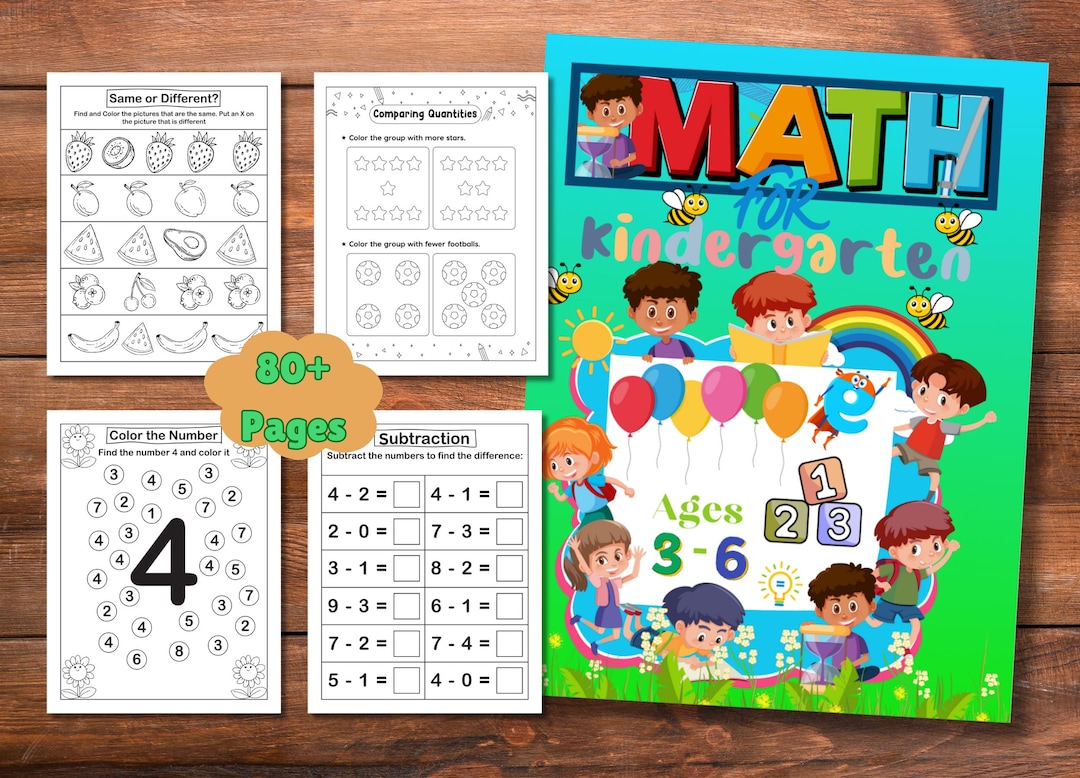 Kindergarten Math Activity Book, Ages 3-6 (digital Download) - Etsy