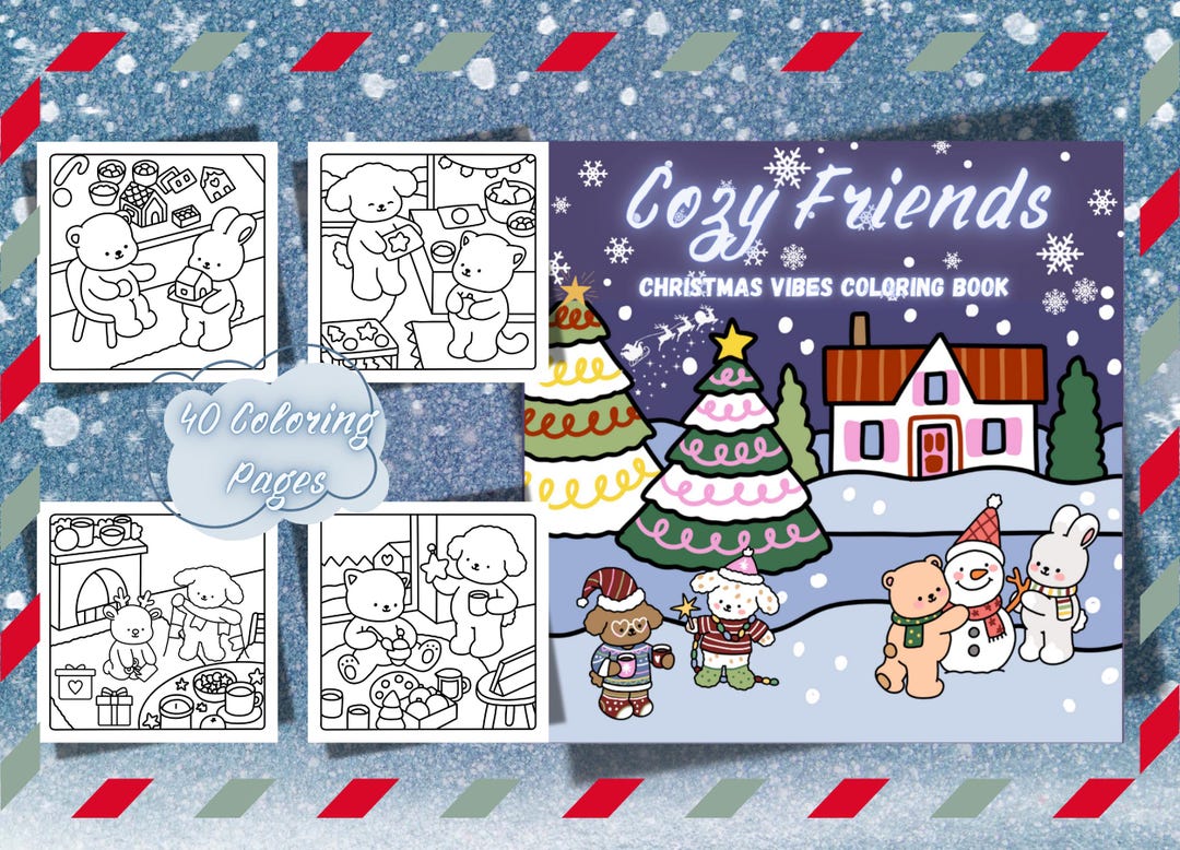 Christmas Coloring Book: 40 Cozy Holiday Illustrations (digital ...