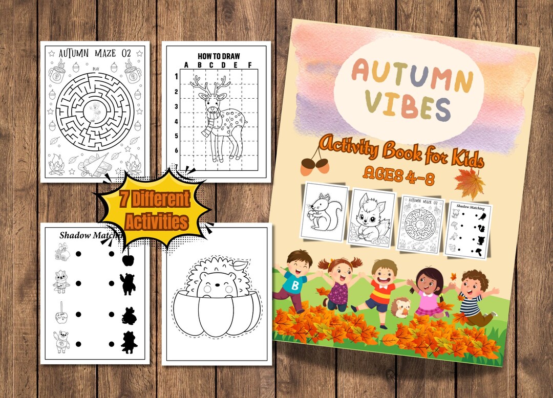 Autumn Activity Book for Kids: Coloring, Mazes, Shadow Matching ...