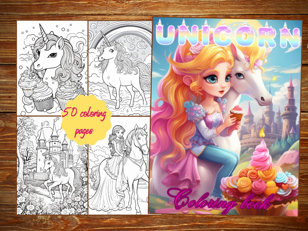 Unicorn Coloring Book for Kids and Teens. 50 Unique Pictures of ...