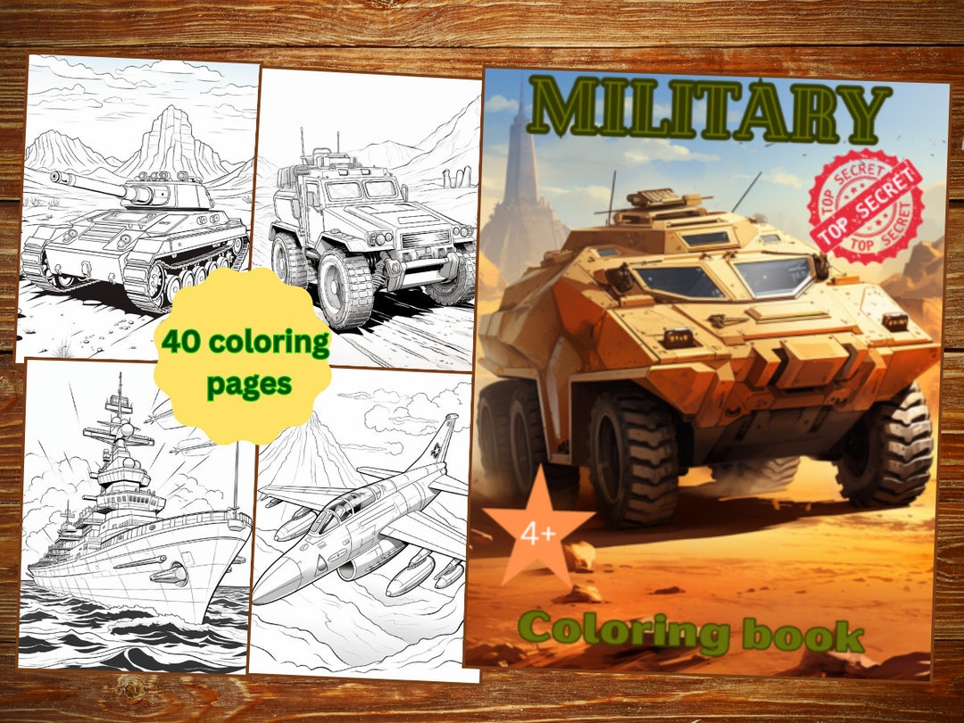 Military Vehicles Coloring Book. There Are 40 Amazing Images of ...