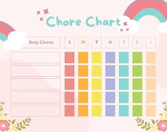 Rainbow Chore Chart With Rewards - Etsy