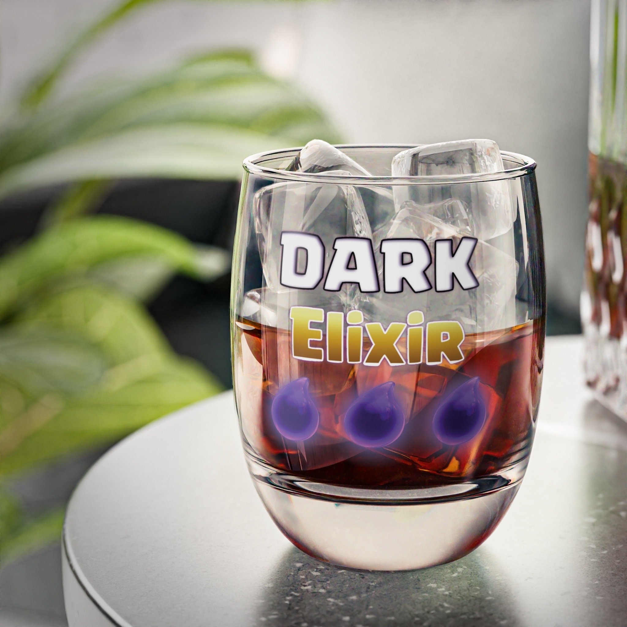 DARK ELIXIR CLASH of Clans Whiskey Glass, 6oz Clash Royale Funny Adult ...