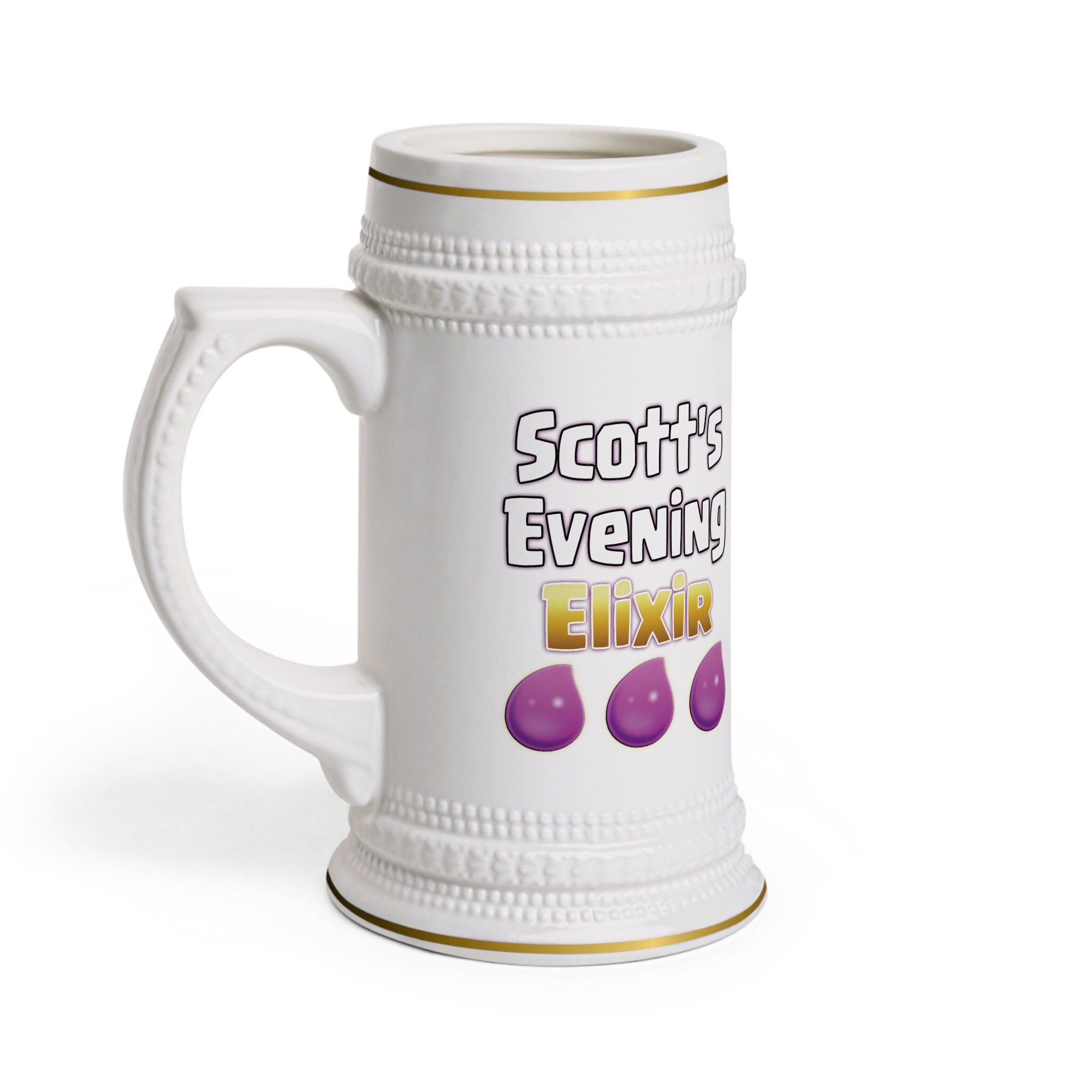 CUSTOM EVENING ELIXIR Clash Royale Beer Stein Mug Clash of Clans Adult ...