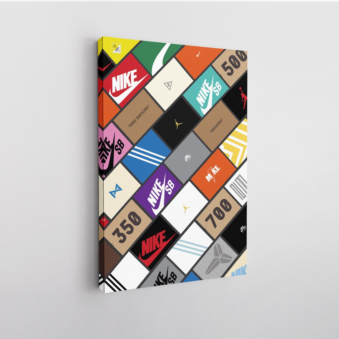 Sneaker Box Poster, Retro Sneaker Collection Print, Sports Wall Decor ...