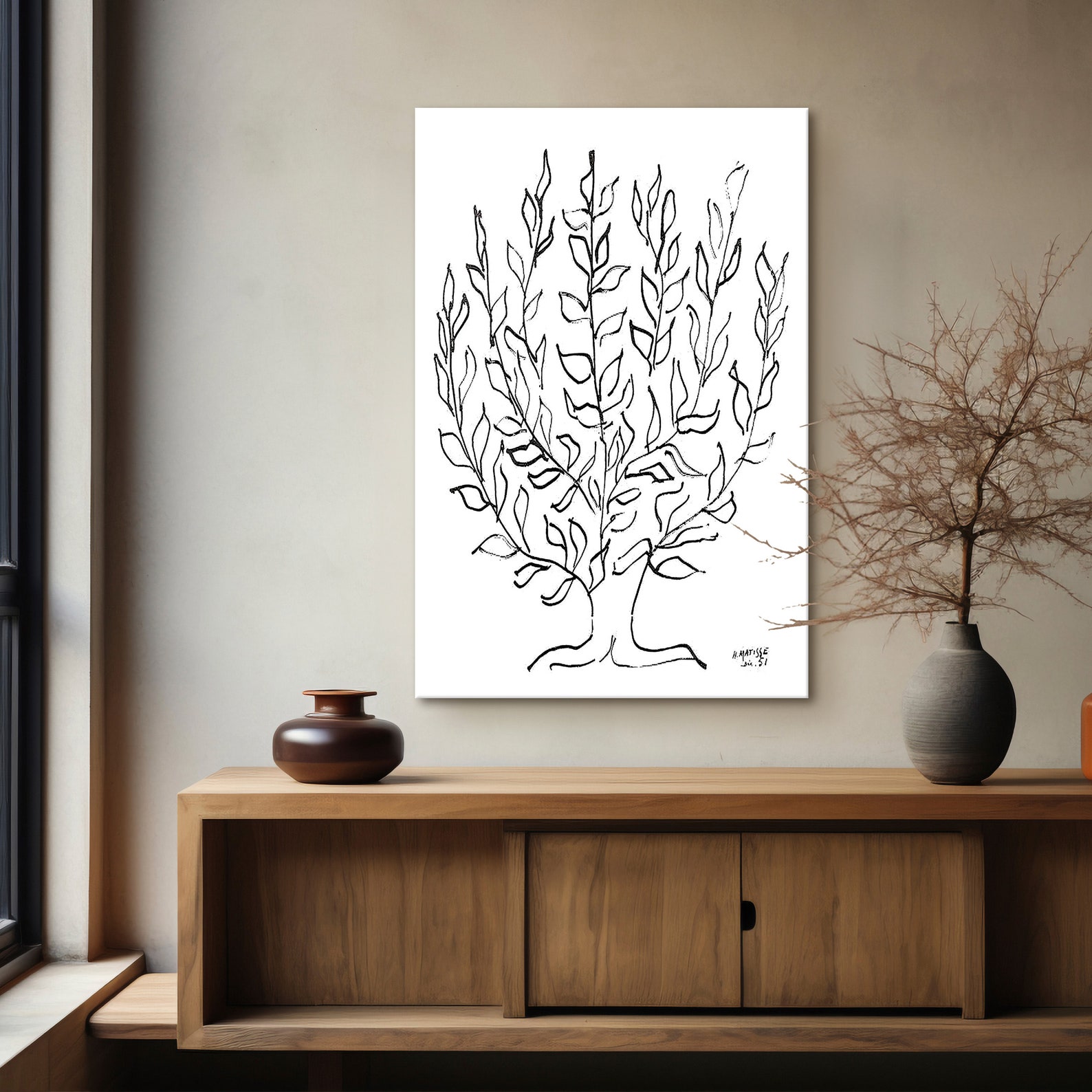 Henri Matisse Poster, the Plain Tree 1951 Poster, Vintage Tree Sketch ...