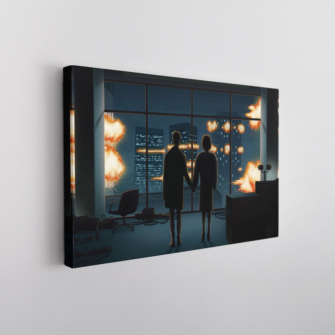 Fight Club Movie Poster, Man and Woman Silhouette Poster, Fight Club ...