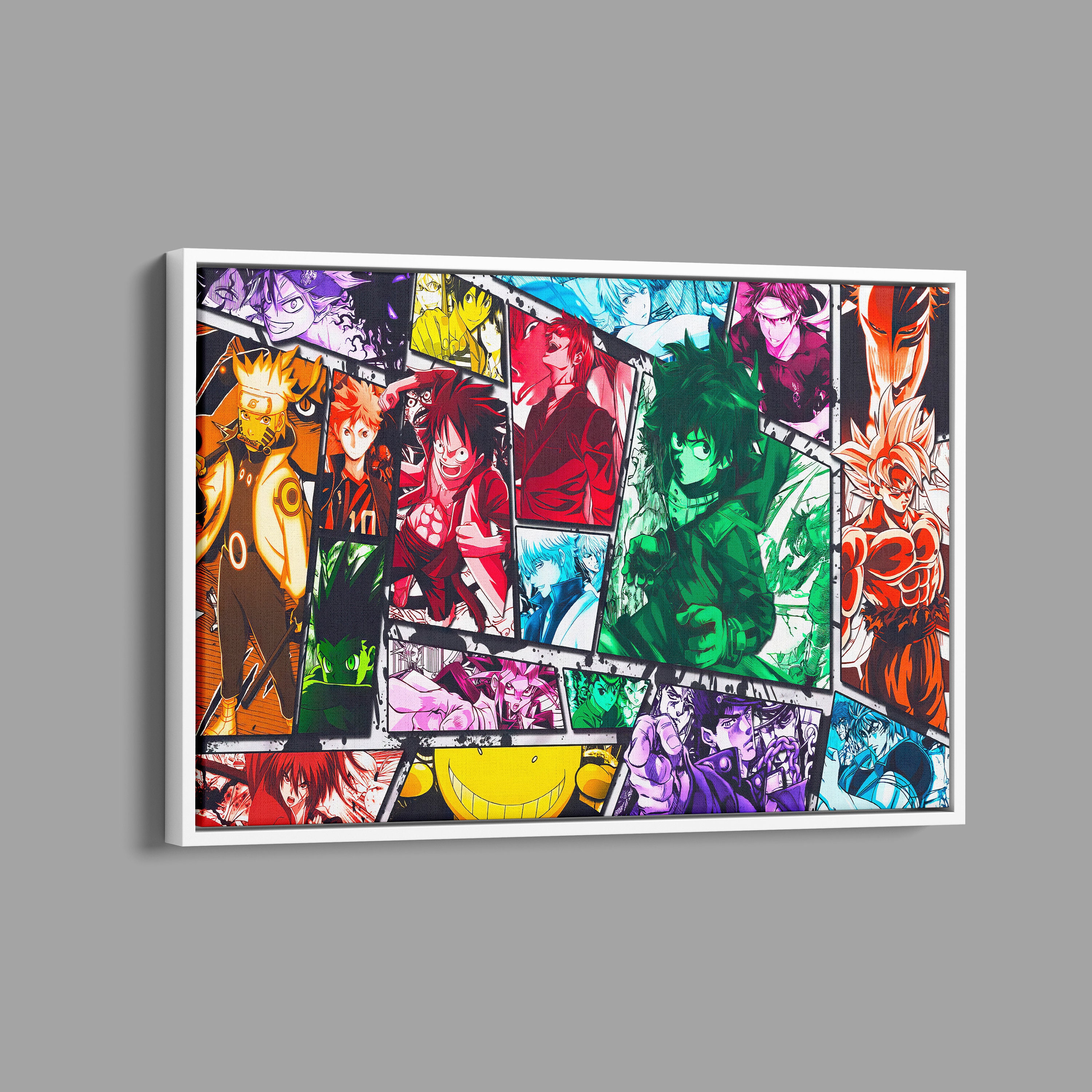 Anime All Characters Poster, Japanese Anime Manga Characters Canvas ...