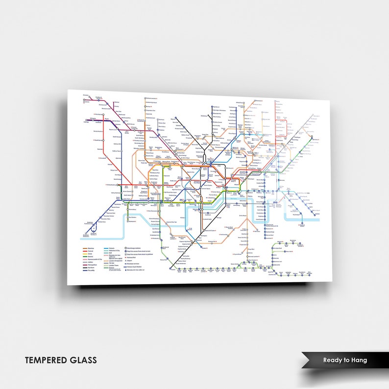 London Underground Tube Map, Metro Map, UK Subway Wall Decor, London ...