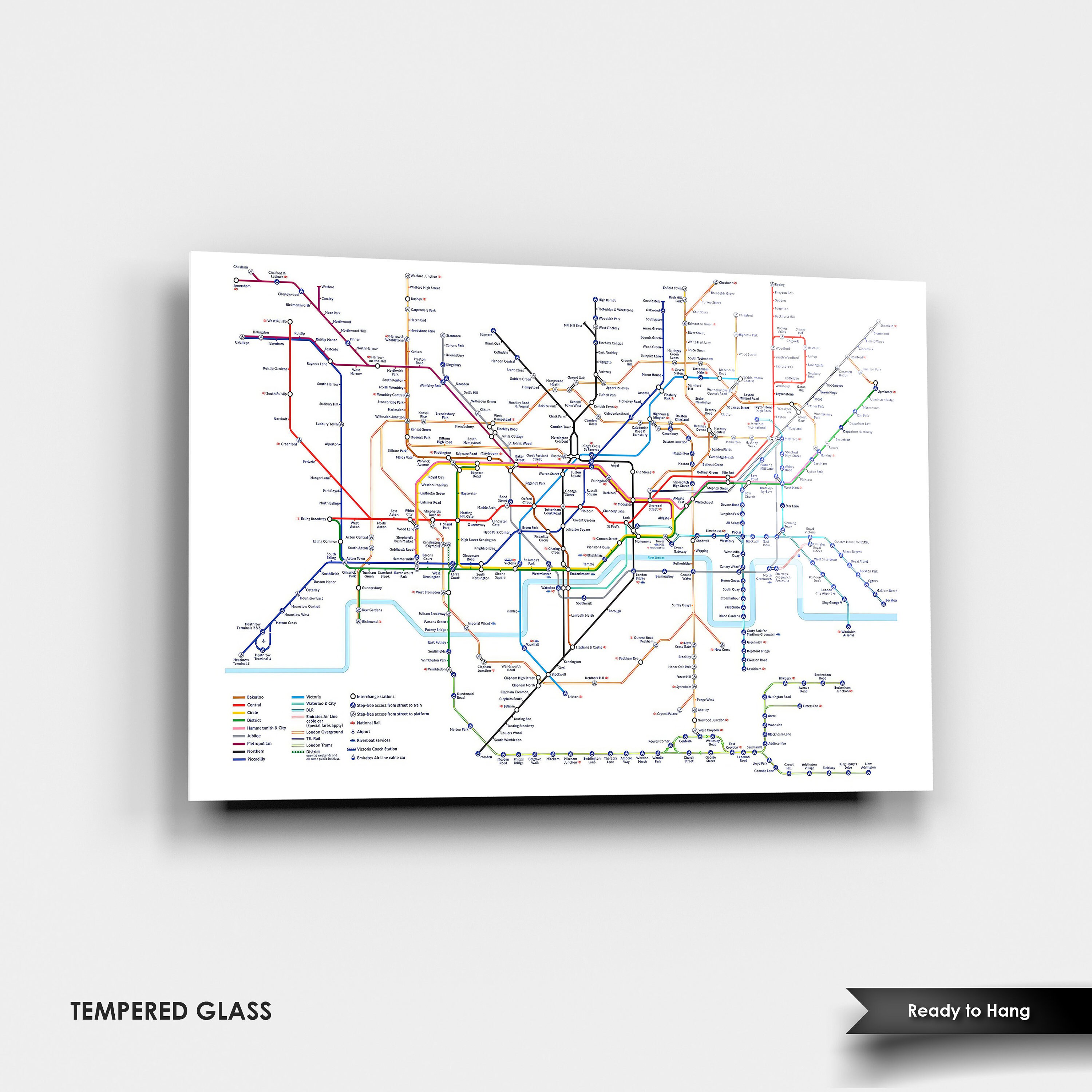 London Underground Tube Map, Metro Map, UK Subway Wall Decor, London ...