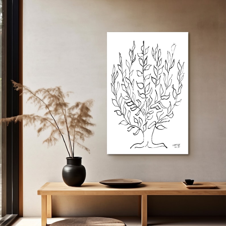 Henri Matisse Poster, the Plain Tree 1951 Poster, Vintage Tree Sketch ...