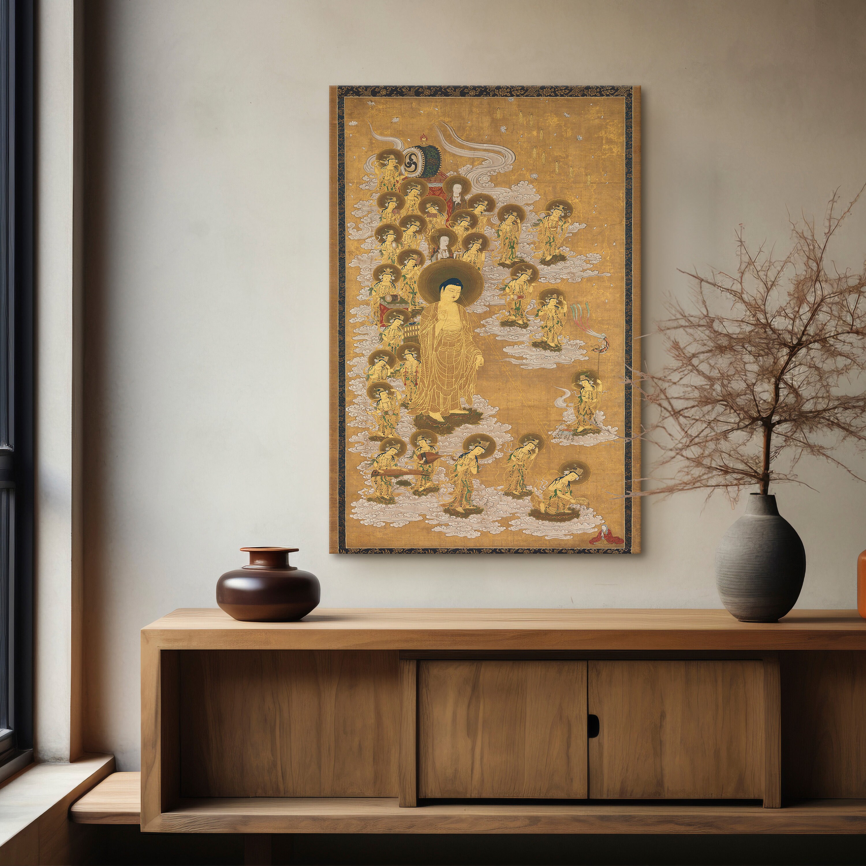 Amida Buddha Art, Welcoming Descent Art, Amida Buddha and Twenty-five ...