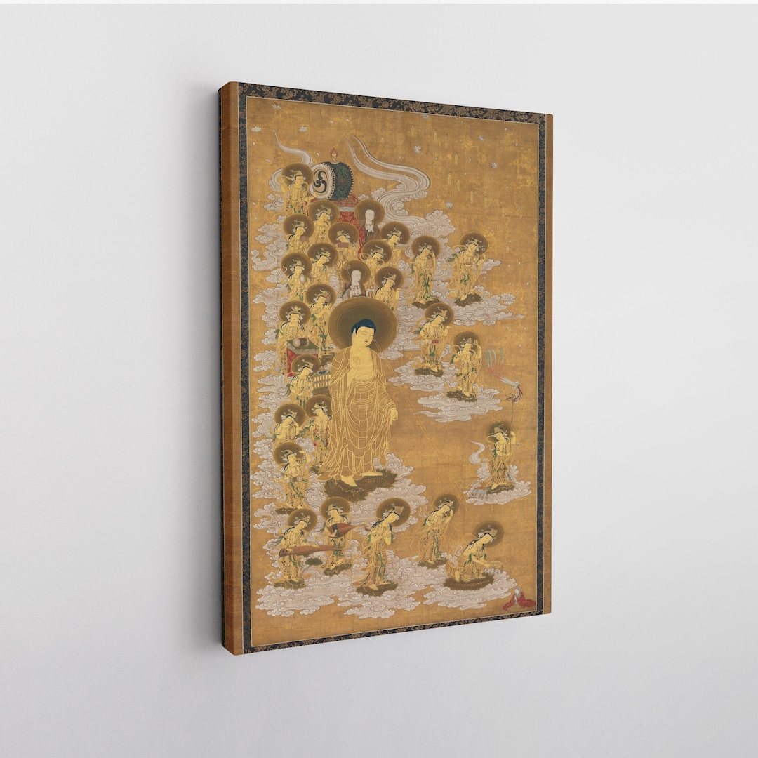 Amida Buddha Art, Welcoming Descent Art, Amida Buddha and Twenty-five ...