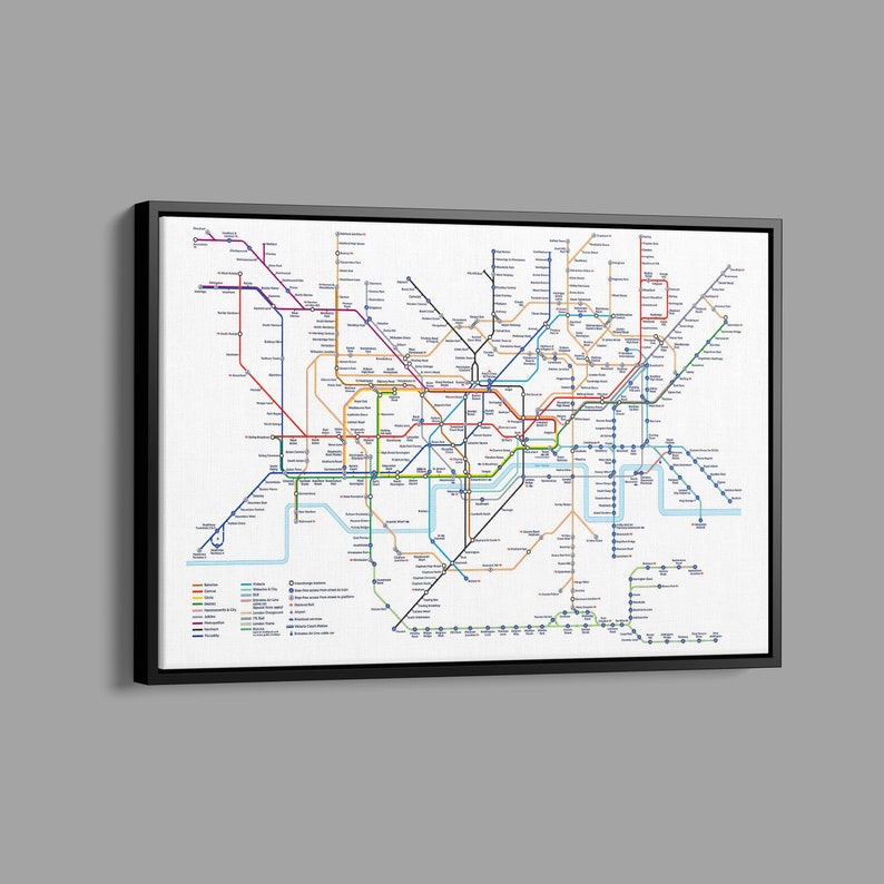 London Underground Tube Map, Metro Map, UK Subway Wall Decor, London ...
