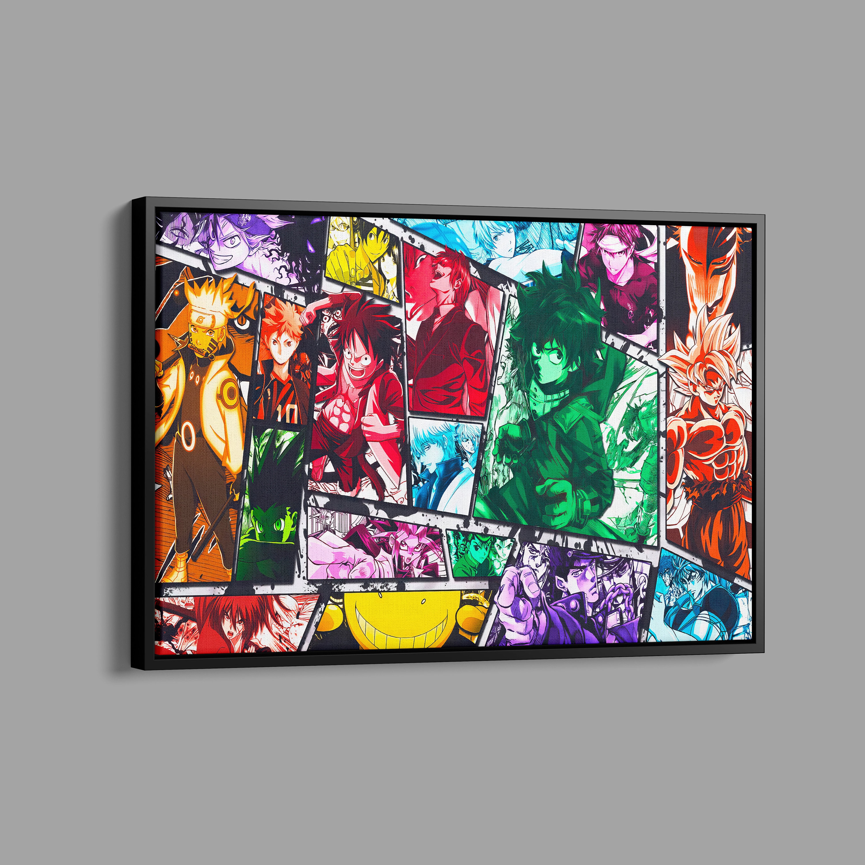 Anime All Characters Poster, Japanese Anime Manga Characters Canvas ...