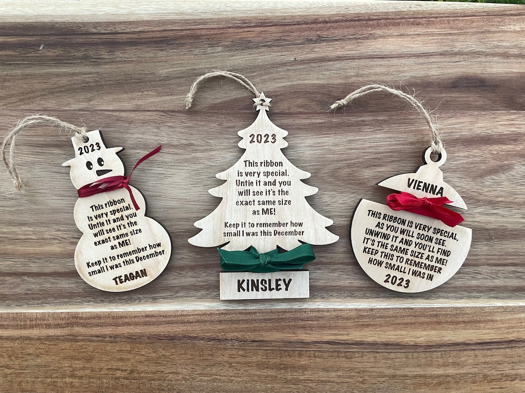 Ribbon Height Keepsake Ornament - Etsy