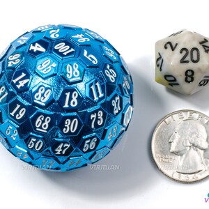 Blue & White D100 Giant Metal Die 1 Dungeons and Dragons - Etsy