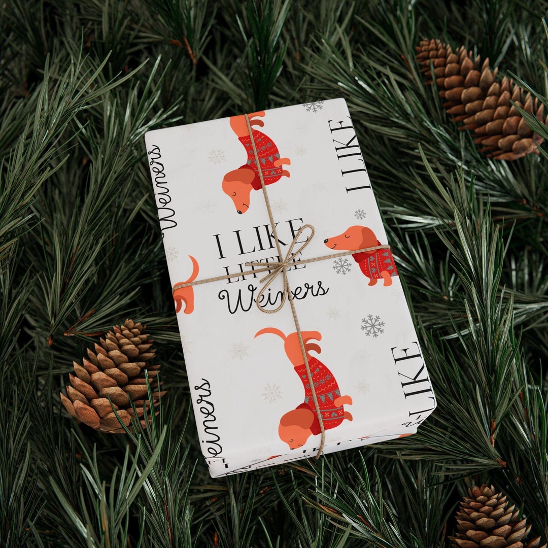 Funny Dachshund Wrapping Paper I Like Little Weiners Gift Wrap ...