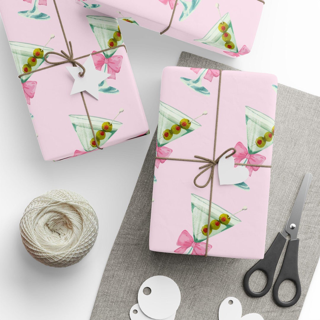 Martini Wrapping Paper - Perfect Gift Wrap for Martini Lovers - Fun ...